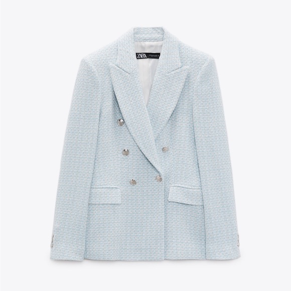 Zara | Jackets & Coats | Zara Textured Double Breasted Blazer | Poshmark